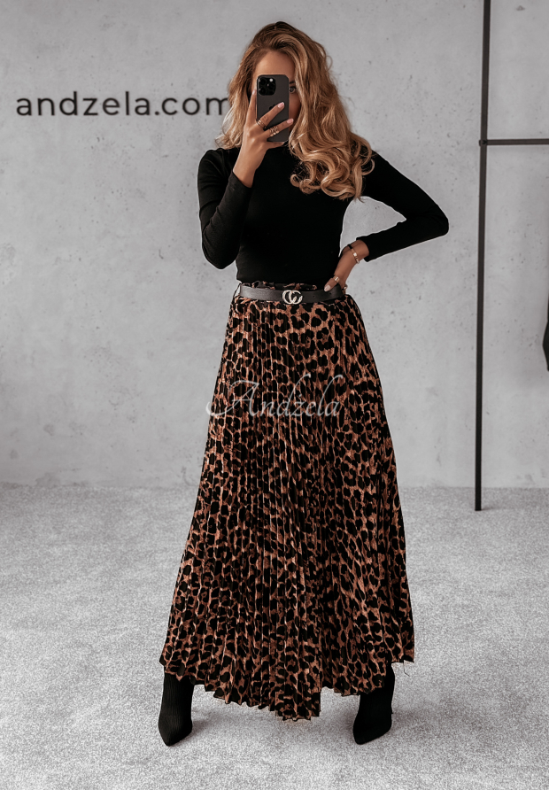 Plisovaná sukně Sunday Vibes s leopardím vzorem - Internetový obchod ...