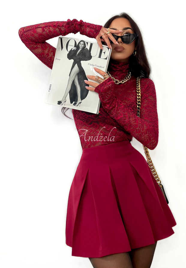 Plisované sukně-šortky mini La Milla Casa De Moda vínové - Internetový ...