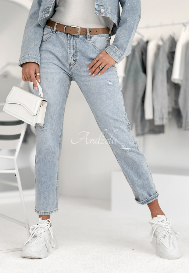 Džíny s oděrkami Can I Keep You světle modré - Internetový obchod Andzela