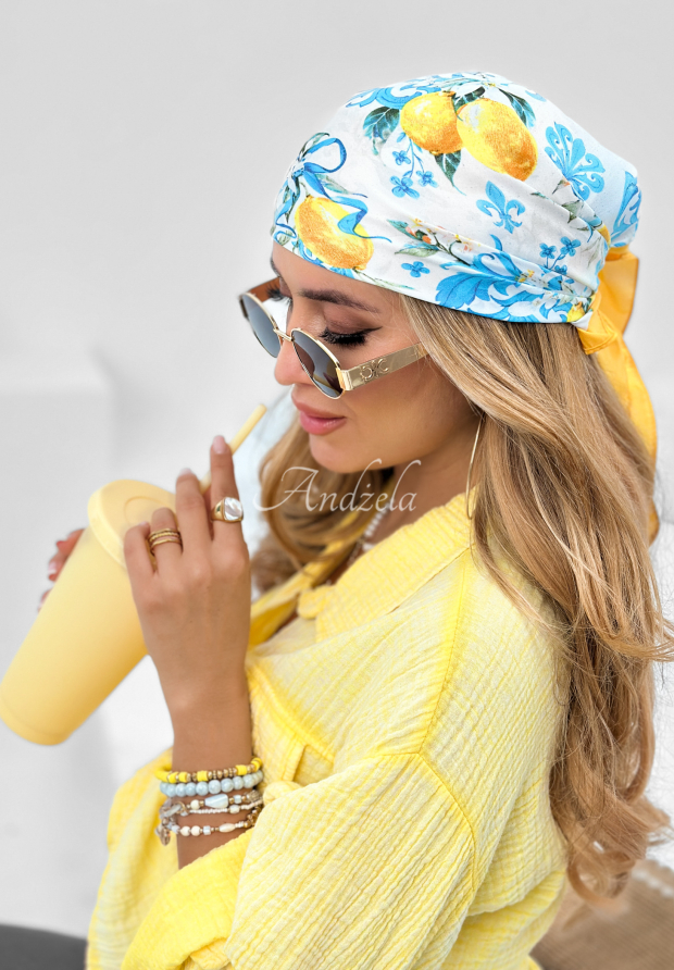 Vzorovaný šátek s citrony Lemon Lemonade žluto-modrý - Internetový ...