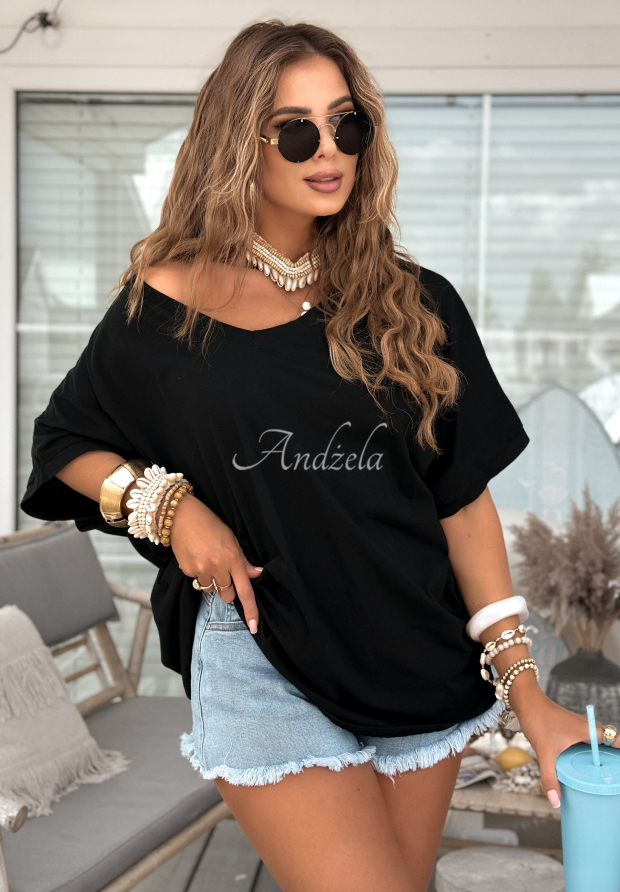 Tričko oversize Need To Breathe Černé - Internetový obchod Andzela